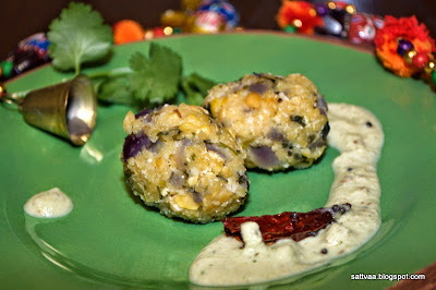 Sattvaa: Nuchinunde with hasi majjige huli (steamed lentil balls with ...