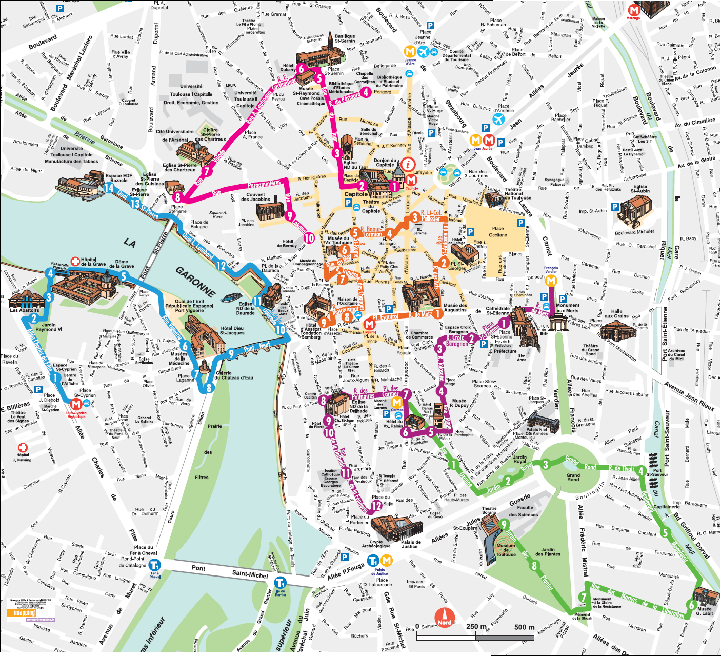 Toulouse Francia Mapa Turistico - Citas Para Adultos En Aragon