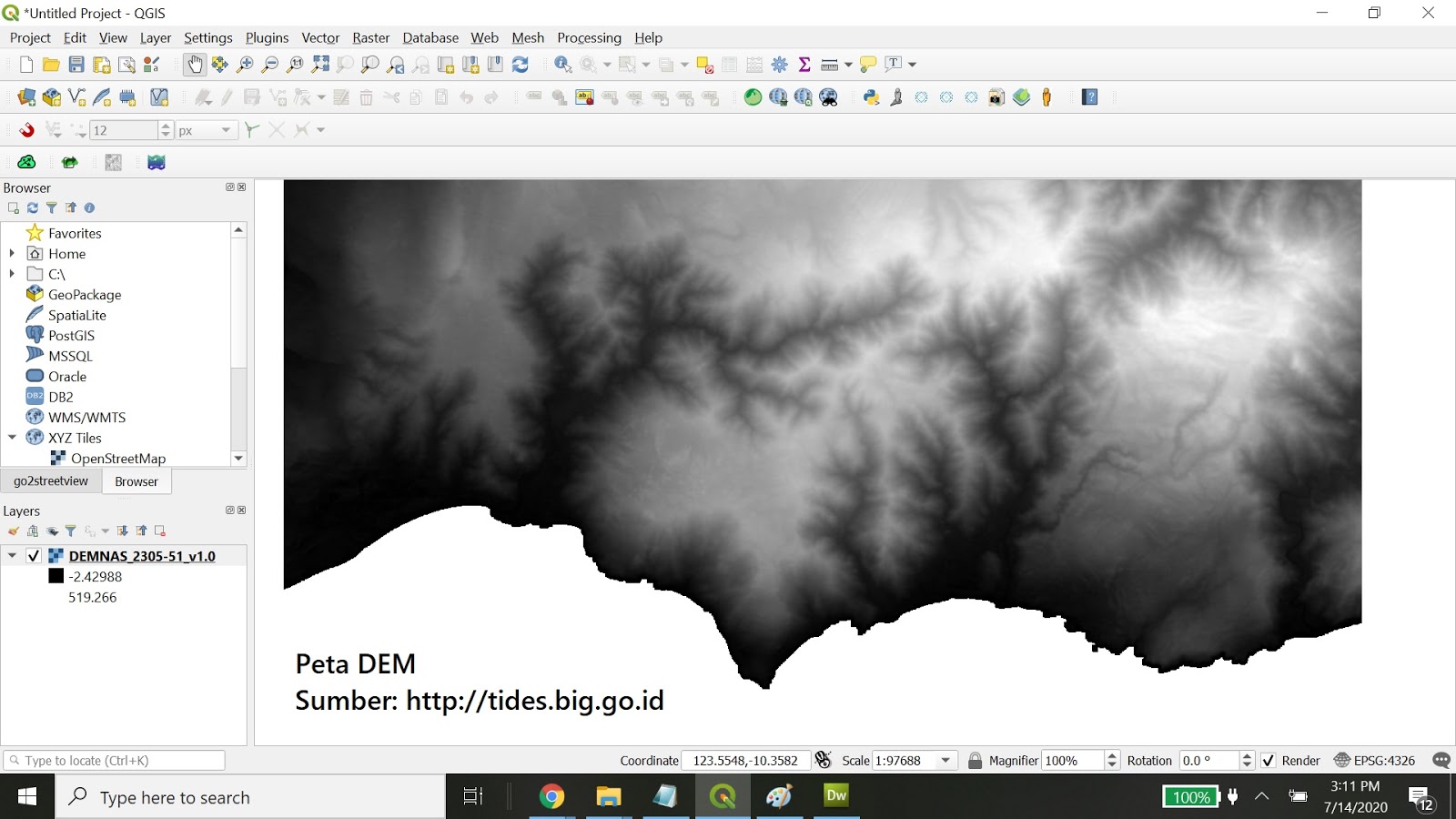 Perbedaan Peta DSM dan DEM atau DTM