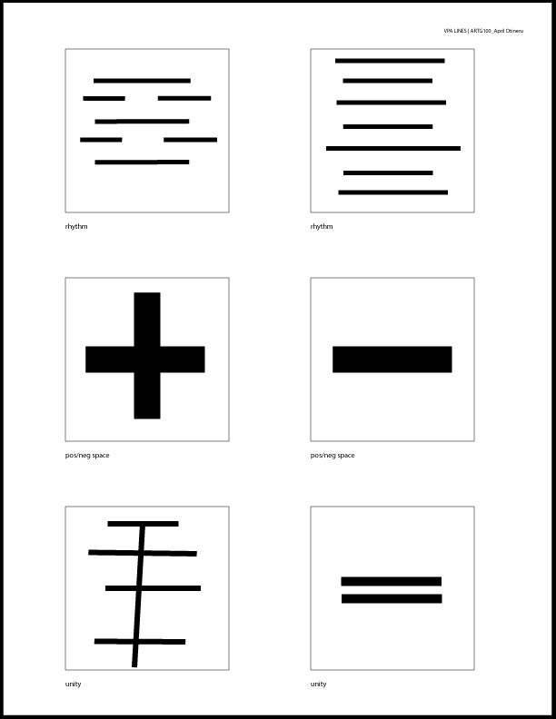 City College ARTG 100 April Otineru: Visual Principles Step 1-Line