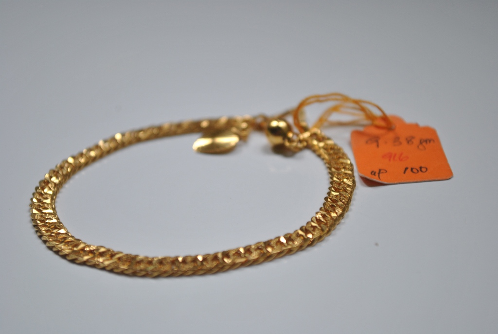 JUAL BELI EMAS: RANTAI TANGAN EMAS PADU 916 (BARU) CODE: RTP009-9.38G