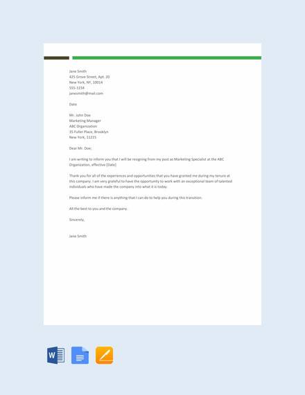 Microsoft Office Resignation Letter Template ~ Resume Letter