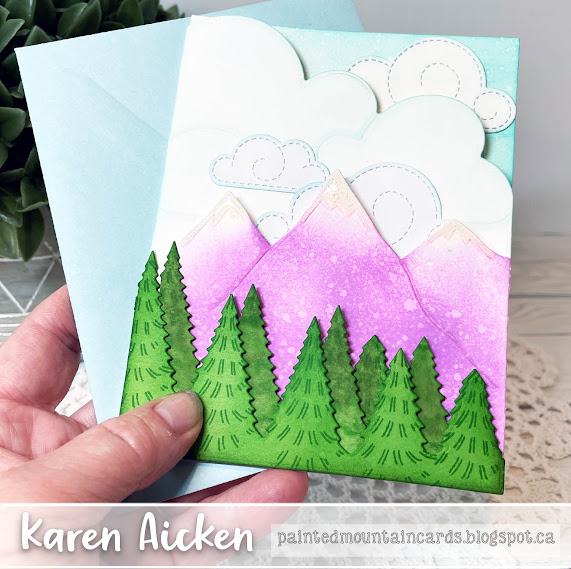 Painted Mountain Cards: Mountain Trifold Card