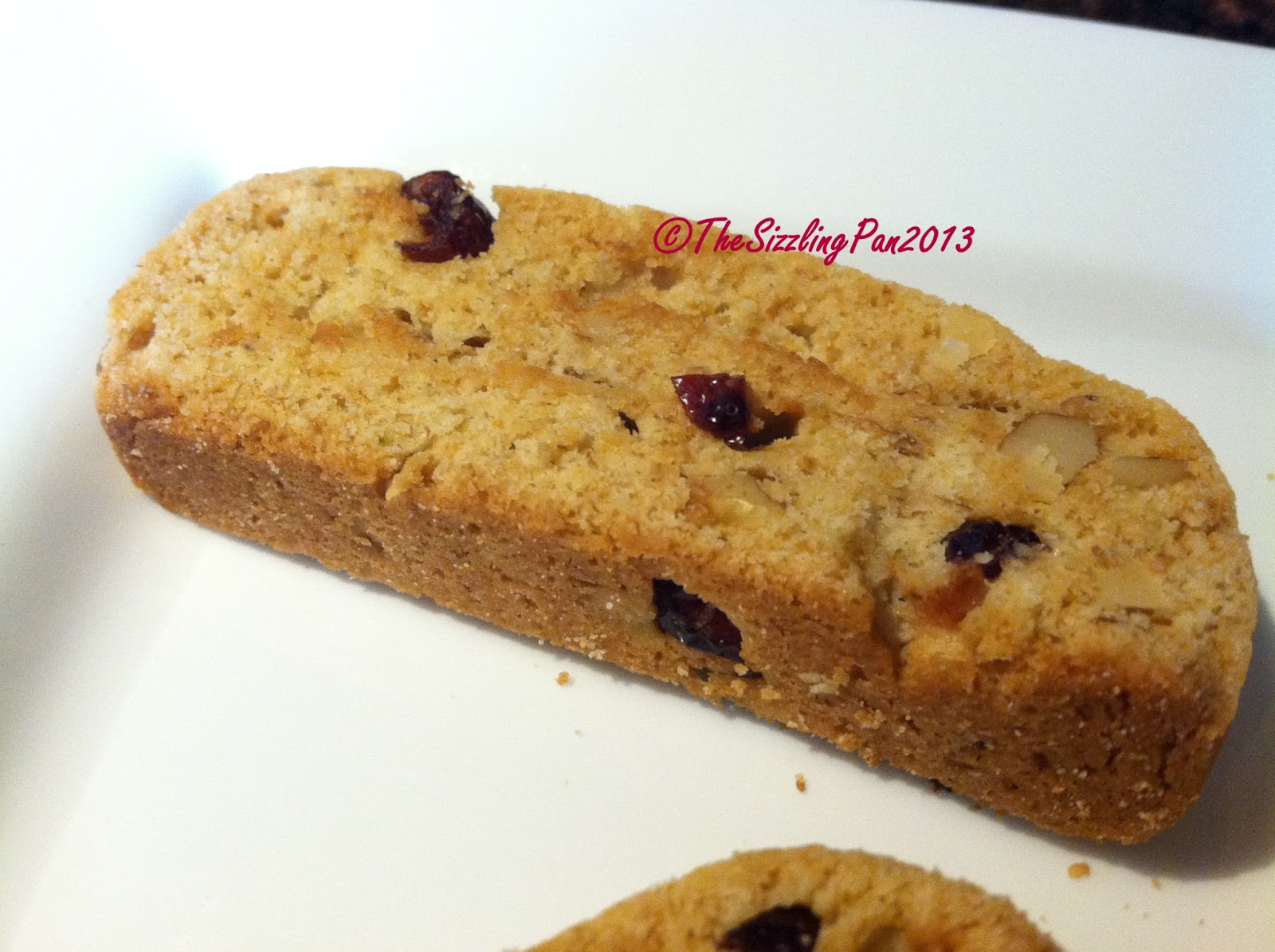 The Sizzling Pan: "1/2 Whole Wheat- Walnut-Cranberry" Biscotti