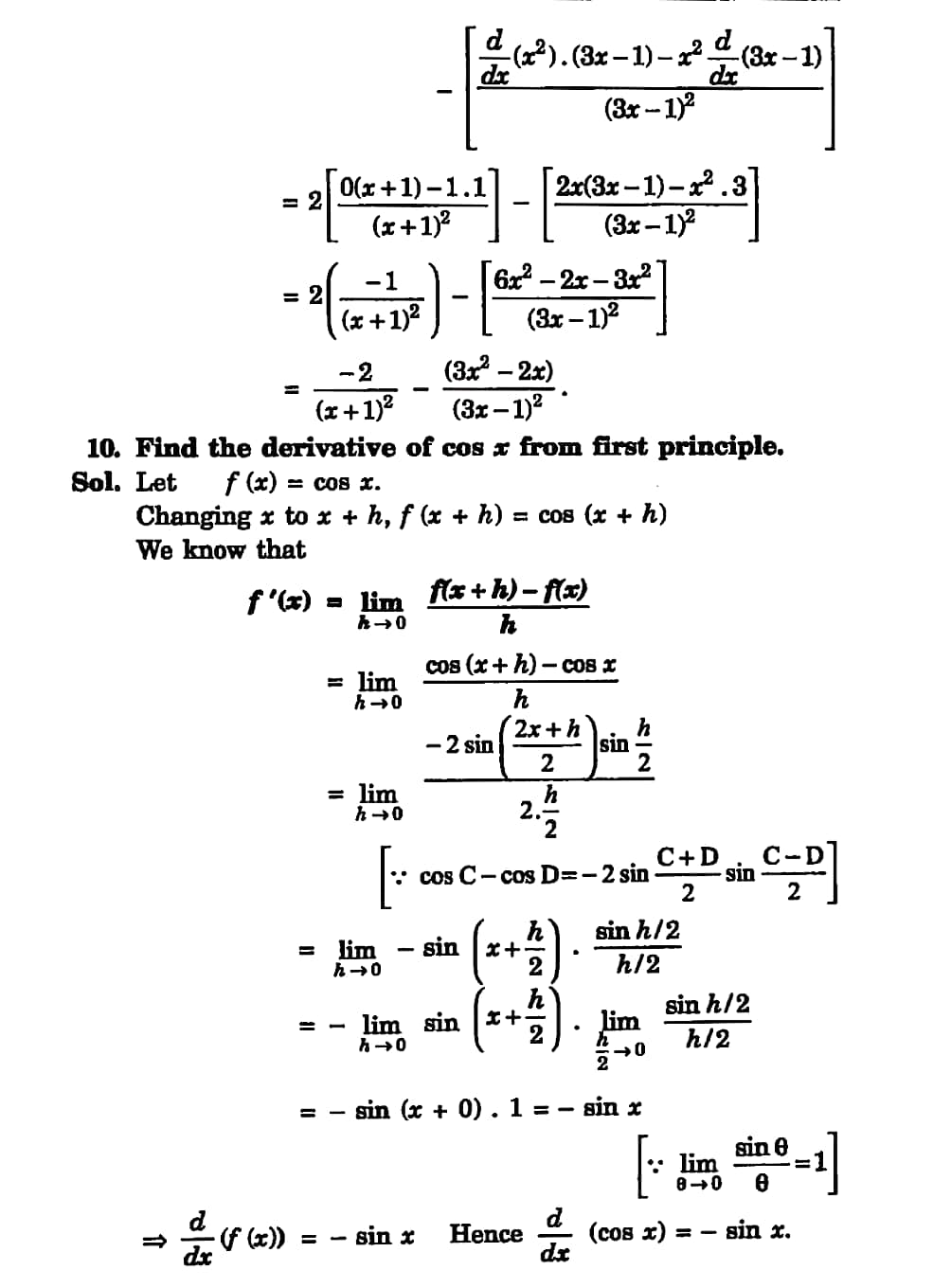 Limits and derivatives class 11 math - Studypur
