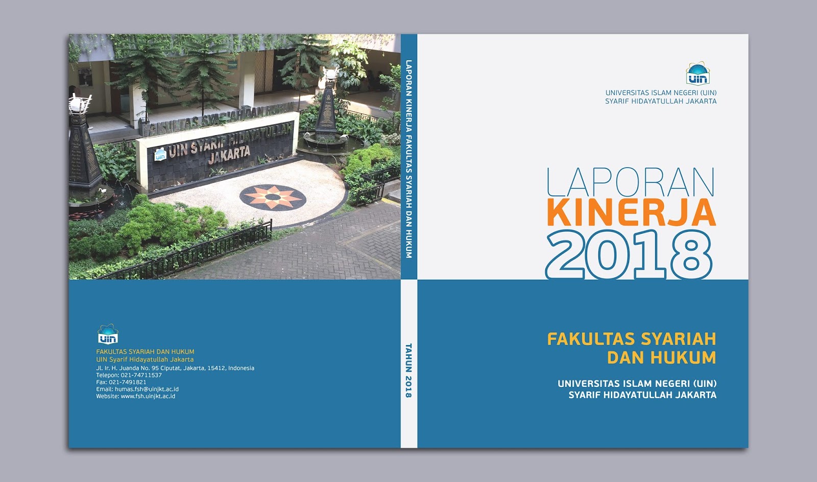 Layout buku dan desain cover LAPORAN KINERJA FSH 2018