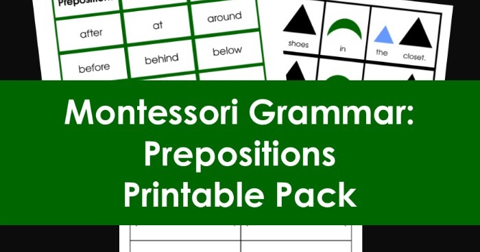 Every Star Is Different: Montessori Grammar: Prepositions Printable Pack