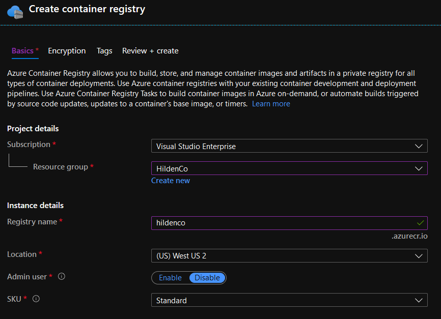 Pushing Docker Images To Acr Azure Container Registry Hildenco Solutions