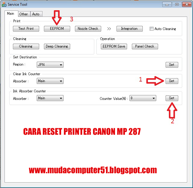 CARA ATASI RESET / KODE EROR P07 / RESET PADA PRINTER CANON MP 287 ABSORBER INK IS FULL ~ MUDA ...