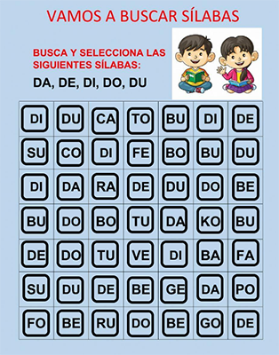 Escuela infantil castillo de Blanca: VAMOS A BUSCAR SÍLABAS