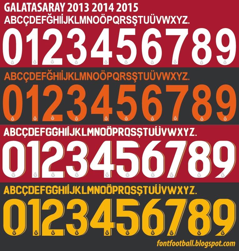 FONT FOOTBALL: Font Vector Galatasaray UCL 2013 2014 2015 kit