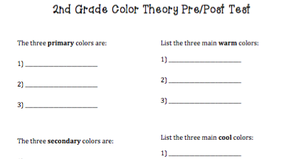 Creativity in Connecticut: Color Theory Pre and Post Test