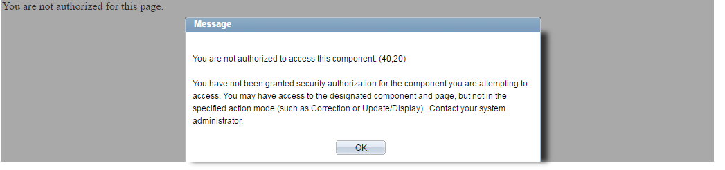 Peoplesoft Troubleshooting: You are not authorized to access this ... Peoplesoft Troubleshooting: You are not authorized to access this ...