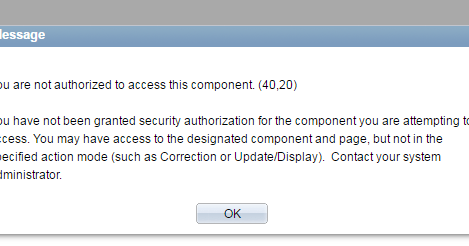 Peoplesoft Troubleshooting: You are not authorized to access this ...