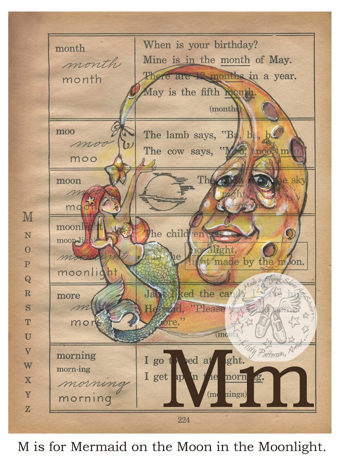 M IS FOR MERMAID ON THE MOON IN THE MOONLIGHT