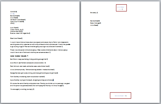 Business Letter Format Second Page - Birthday Letter