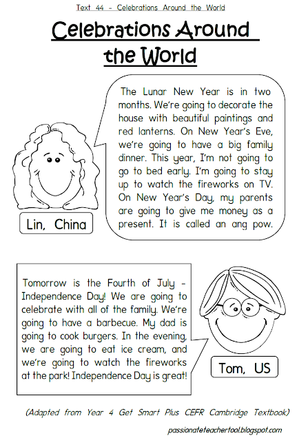 Passionate Teacher Tools: Text 44 - Celebrations Around the World