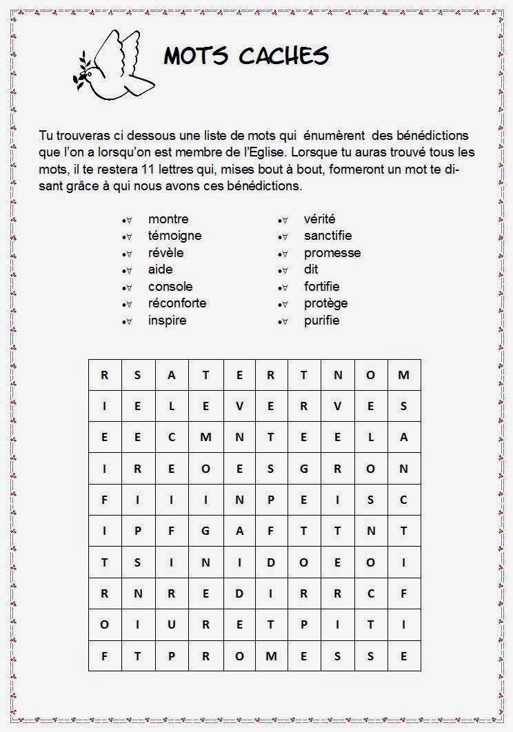 Juillet 2014 : je peux connaître la vérité par le pouvoir du Saint Esprit