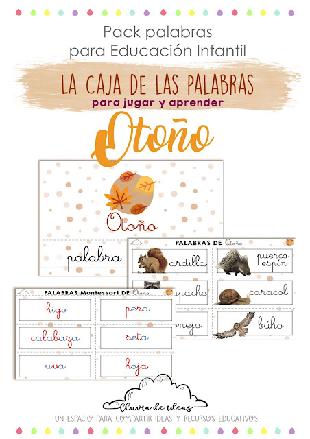 Recurso imprimible: Pack palabras de otoño - la caja de las palabras ...