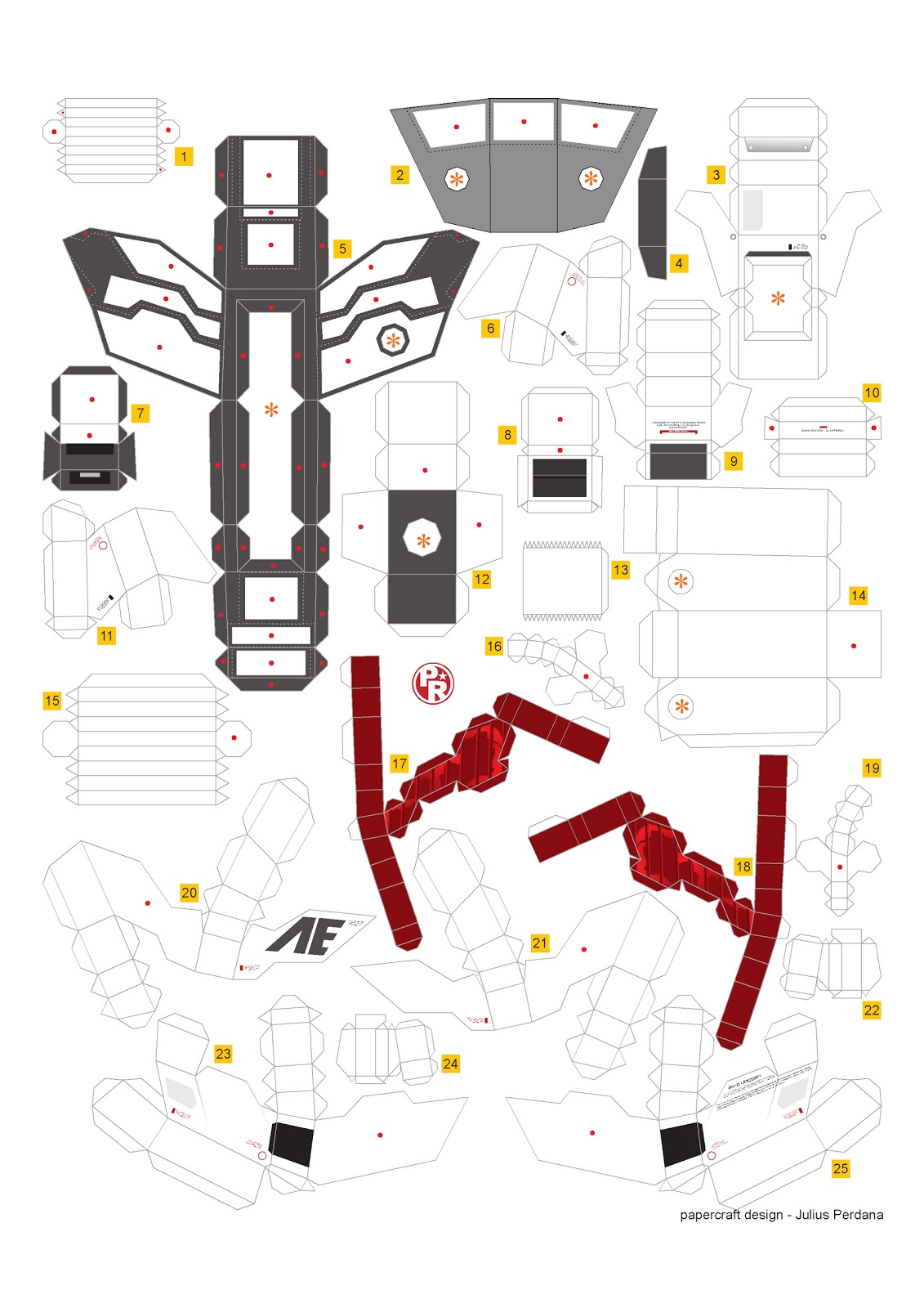 Geek's Republic: Unicorn Gundam by paper-replika [Part 5 Shoulder]