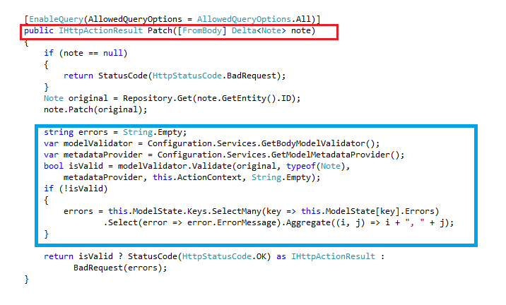 The Asp Mvc Club Perform Model Validation On A Web Api Odata V4 0 Restful With