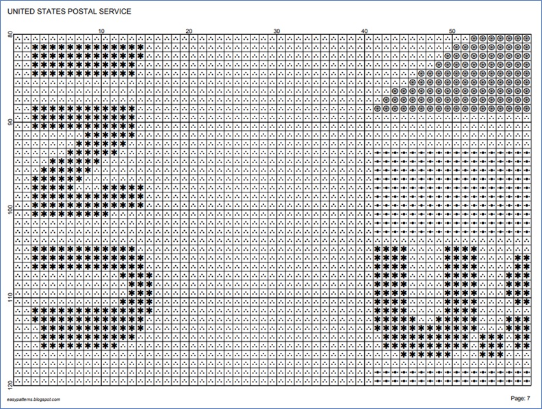 EASY PATTERNS: United States Postal Service USPS cross-stitch pattern