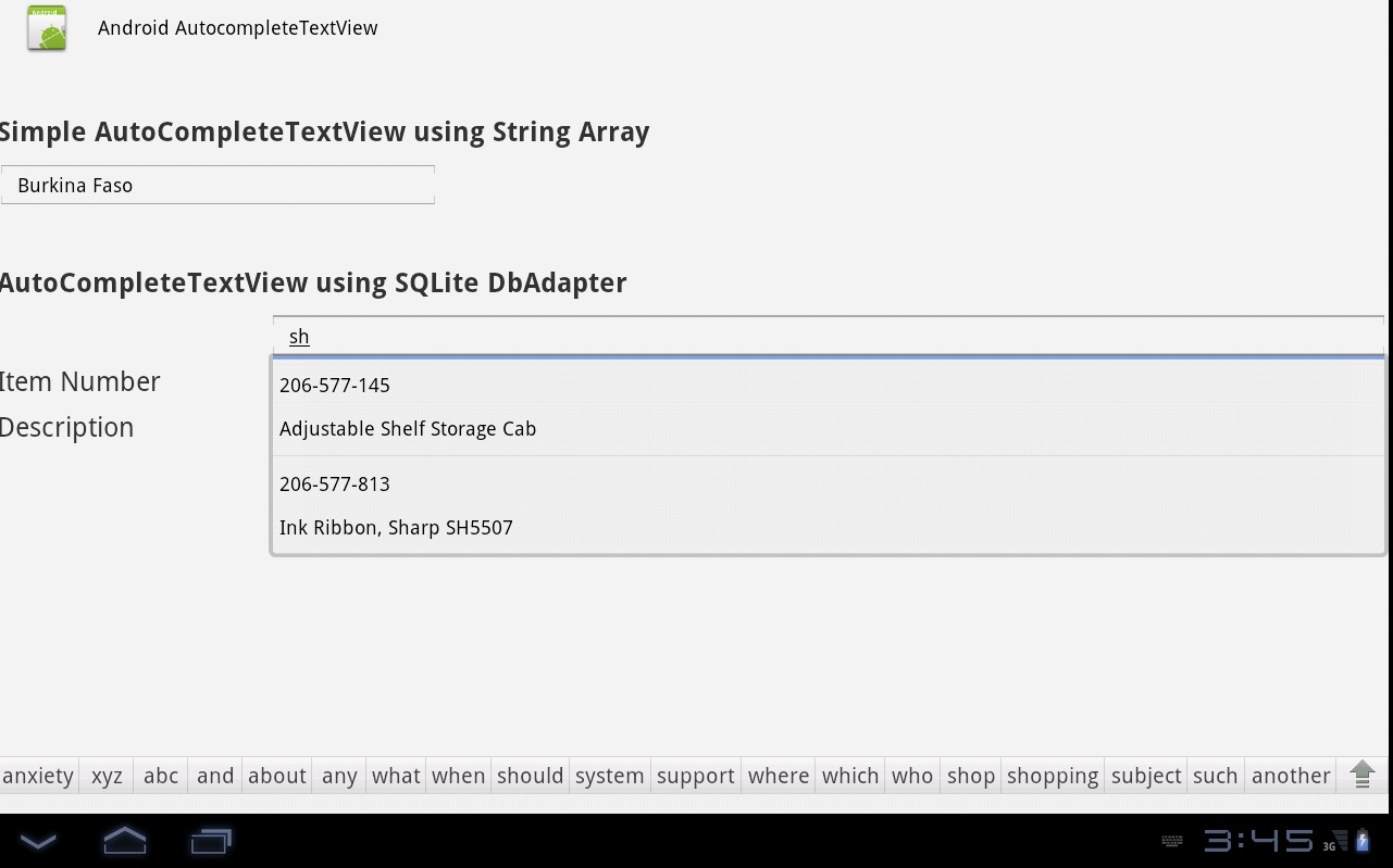 Programmers Sample Guide Android Autocompletetextview Cursoradapter