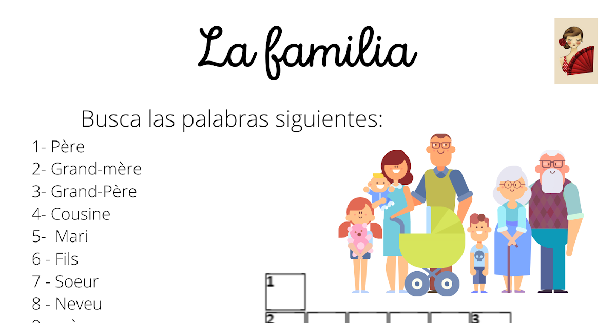 ¡Todos adictos al español!: Crucigrama - La familia