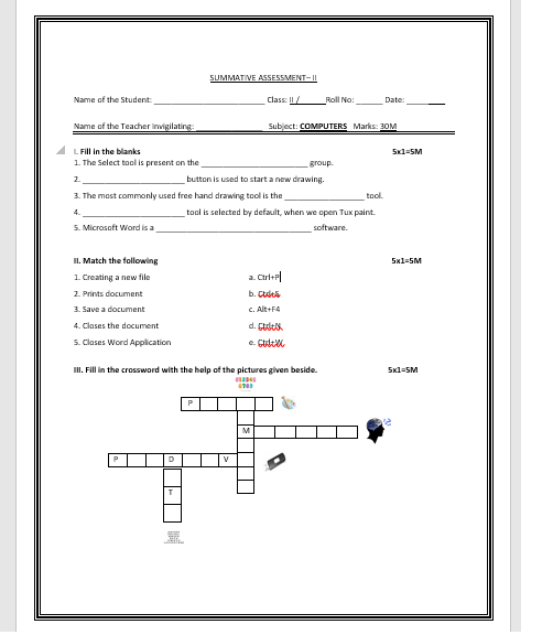 Computer Science: Model papers Grade 2