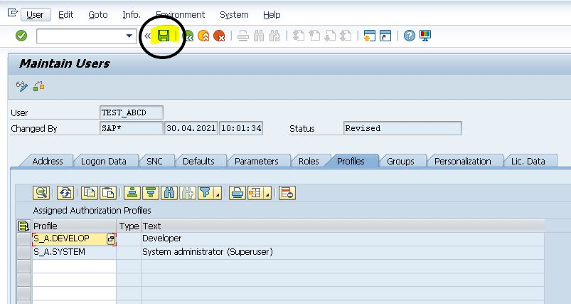 SAP Security: Creating New User Account using Transaction Code SU01