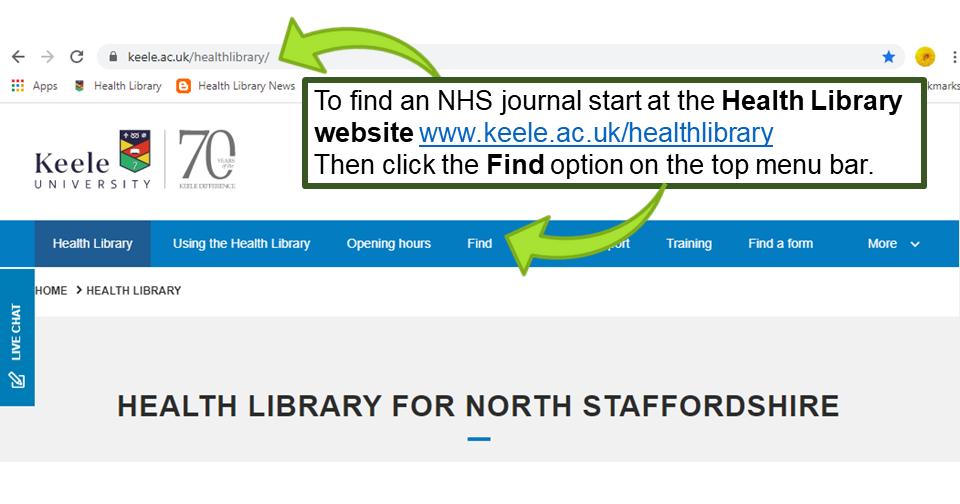 Finding NHS eJournals and accessing full-text – step-by-step