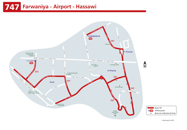 Kuwait City Bus Route 747 (Farwaniya - Airport - Hassawi) - Kuwait City ...