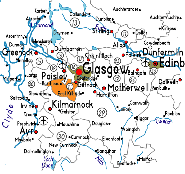 Map of East Renfrewshire Province Area