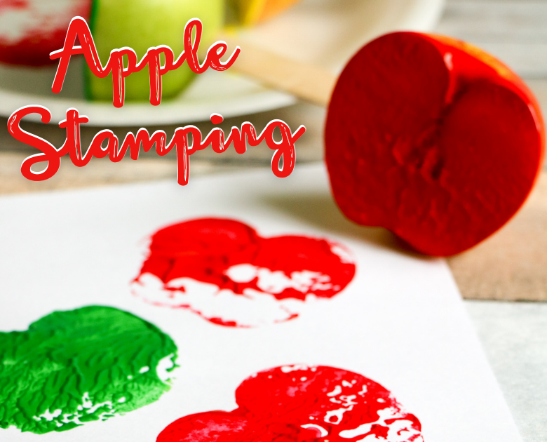 Apple Stamping Art - Painting with Real Apples - Messy Little Monster