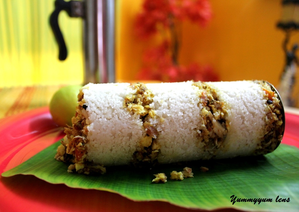 Yummy Yum Lens: Meen Puttu (Kerala Puttu Layered With Minced Fish Masala)
