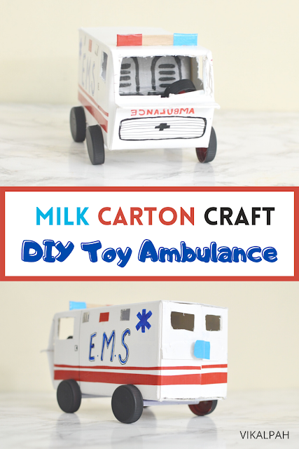 Vikalpah: Milk Carton craft - DIY school bus for kids