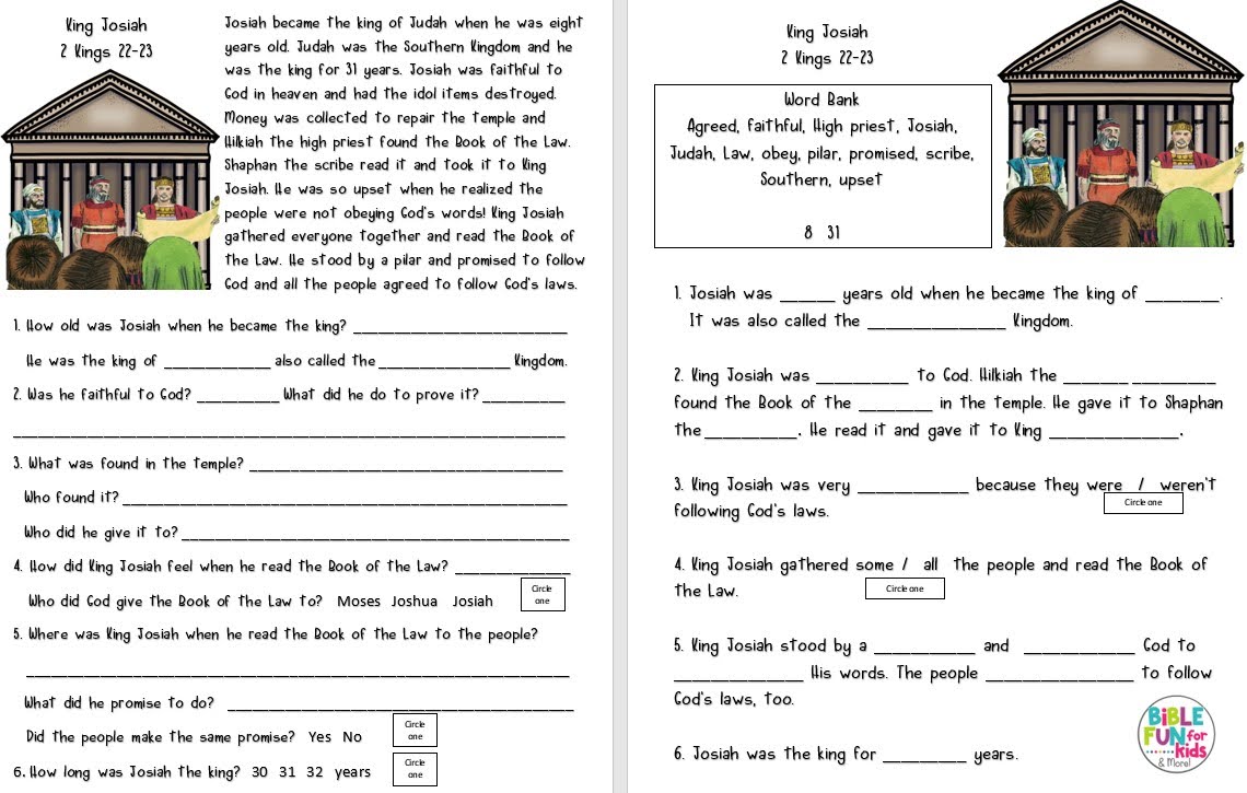 King Josiah | Bible Fun For Kids