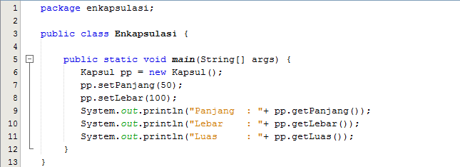 Program ENKAPSULASI dalam JAVA NETBEANS Program ENKAPSULASI dalam JAVA NETBEANS