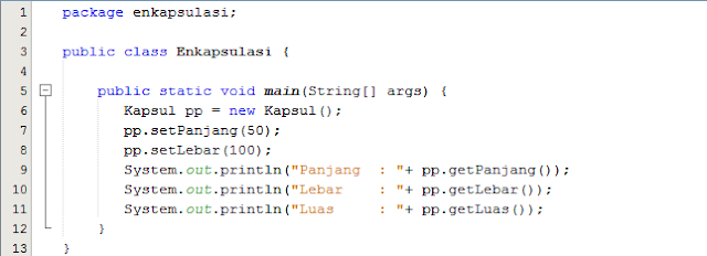 Program ENKAPSULASI dalam JAVA NETBEANS