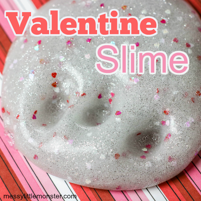 Glitzy Valentine's Day Slime Recipe - Messy Little Monster