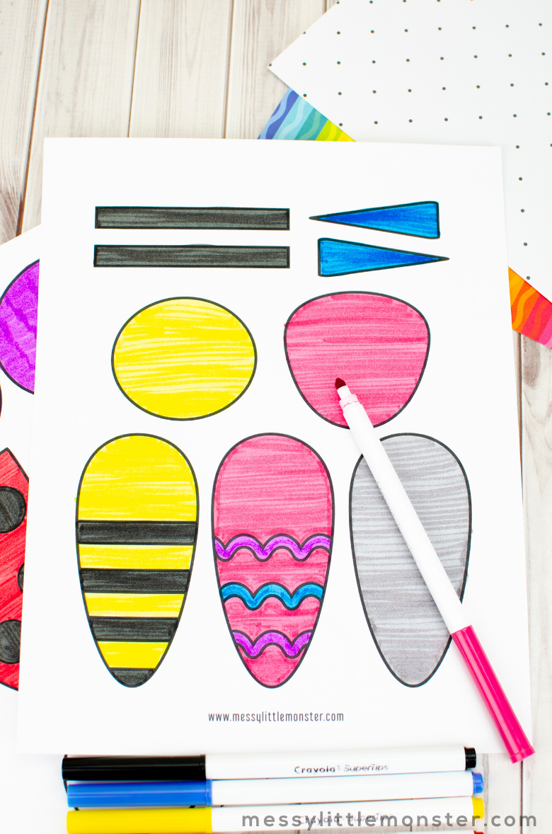 The Cutest Mix & Match Paper Bug Crafts (template included!) - Messy ...