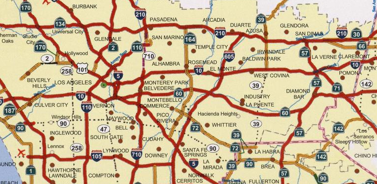 California State Route 60/Former US Route 60/70 through the Moreno ...