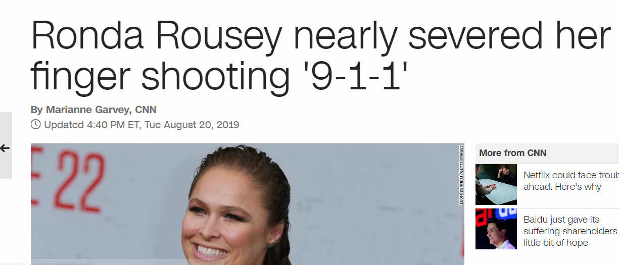 The Mindless Freaks: Ronda Rousey nearly severs finger shooting 911(TV ...