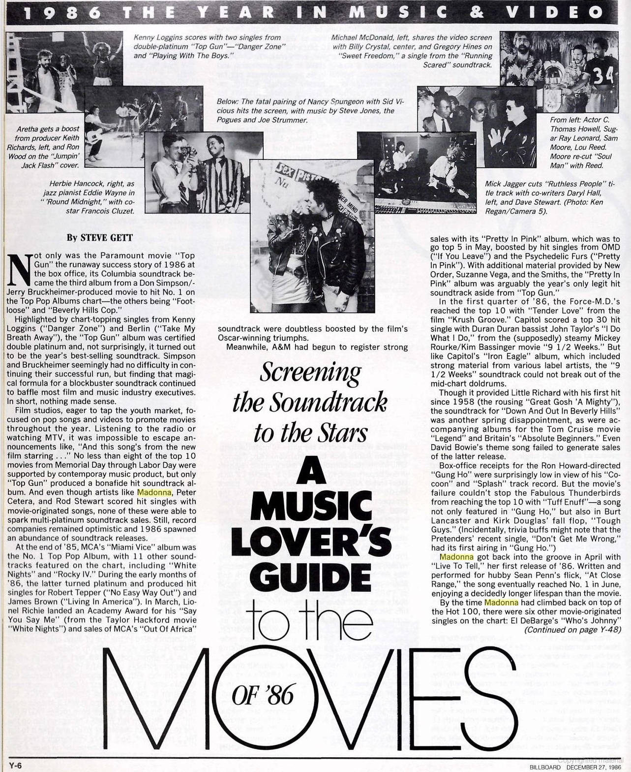 The Madonna Billboard Archives: Flashback: The Year In Music 1986 ...