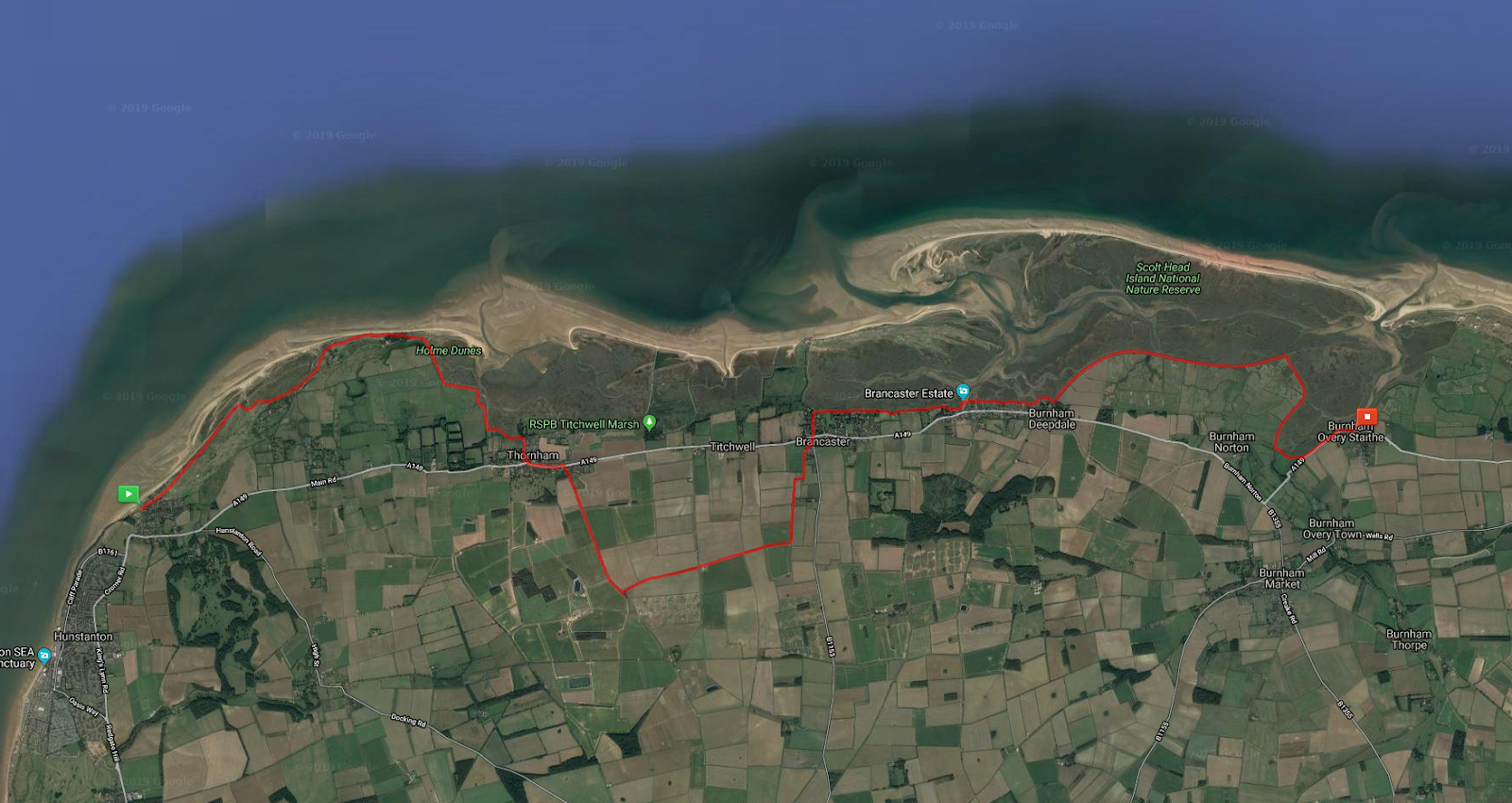 Reinterred: Norfolk Coast Path - Day 1 Old Hunstanton to Burnham Overy ...