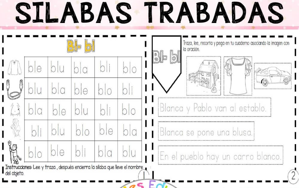 Cuaderno para Leer y Trazar Sílabas Trabadas | Materiales Educativos ...