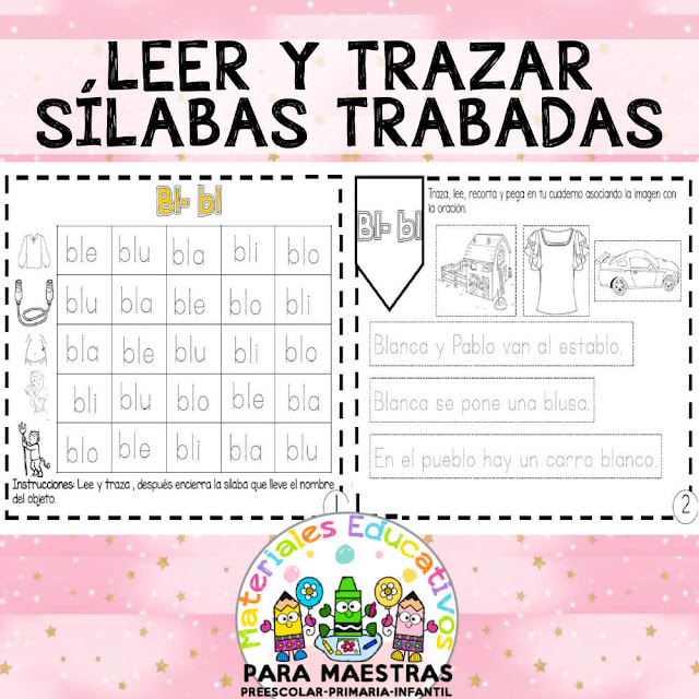 Cuaderno para Leer y Trazar Sílabas Trabadas | Materiales Educativos ...