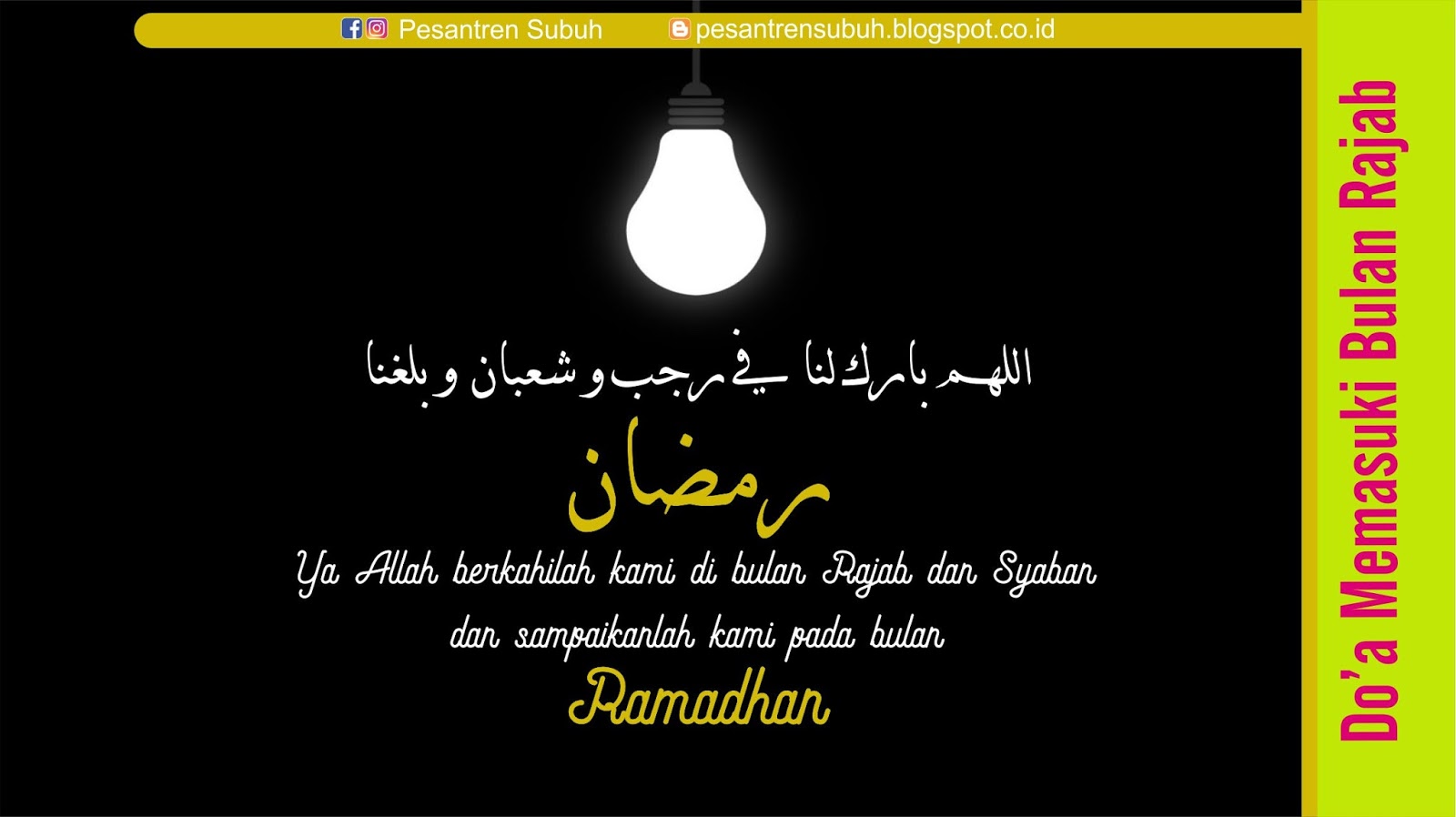 PESANTREN SUBUH: HADITS DHO'IF TENTANG DOA MEMASUKI AWAL BULAN RAJAB