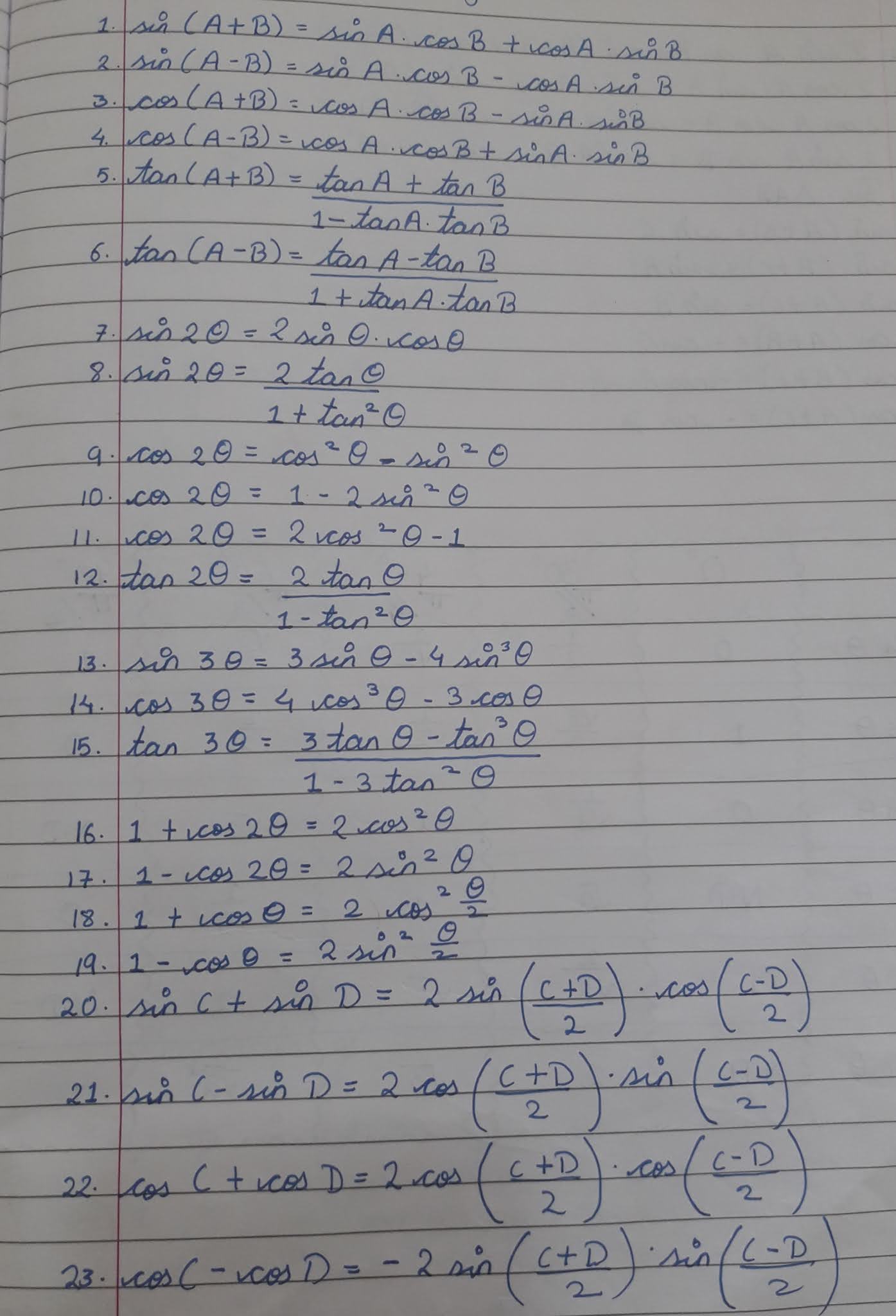 Trigonometry formulas 📚