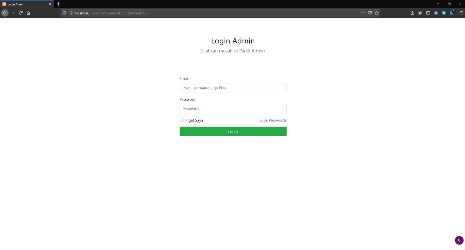 Membuat fitur CRUD dan Login-Logout - Codeigniter